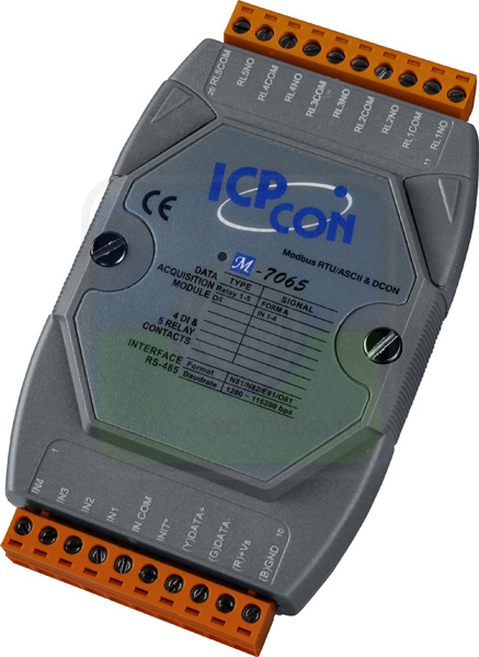 ICP DAS Модуль M-7065-G CR 4-channel Isolated Digital Input and 5 ...