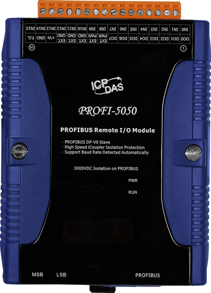 ICP DAS Модуль PROFI-5050 CR PROFIBUS Remote I/O Module (16-channel Non ...