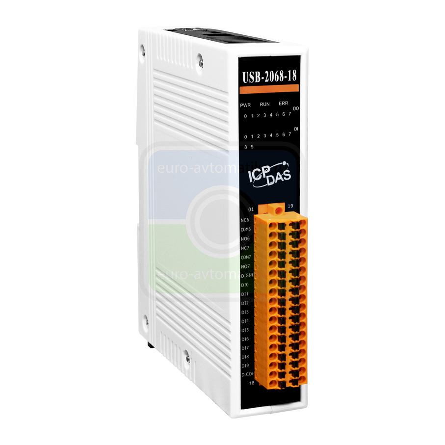 USB-2068-18 10-channel Digital Input, 8-channel Relay Output Module