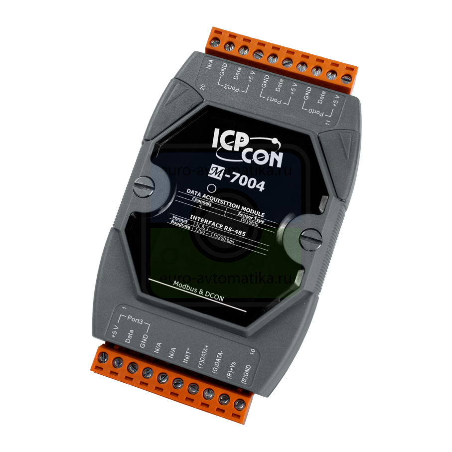 ICP DAS Модуль M-7004 CR 4- Port Digital Temperature Sensor Module with Daisy-Chain Wiring using ...