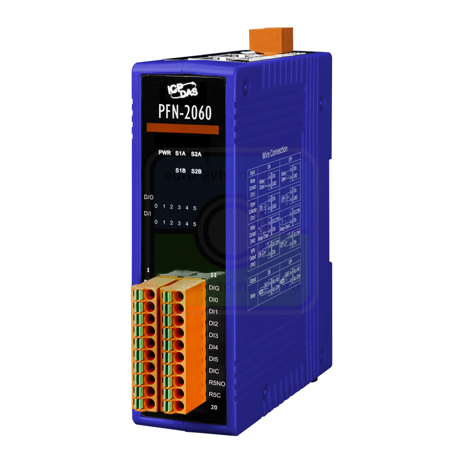 PFN-2060 CR PROFINET I/O Module (Isolated 6-ch DI & 6-ch Relay Output) (RoHS)