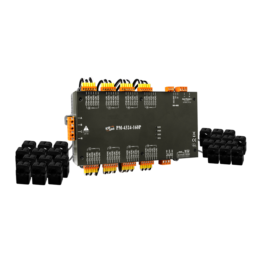 PM-4324-160P Modbus RTU, Multi-Channel Power Meter (100 A)