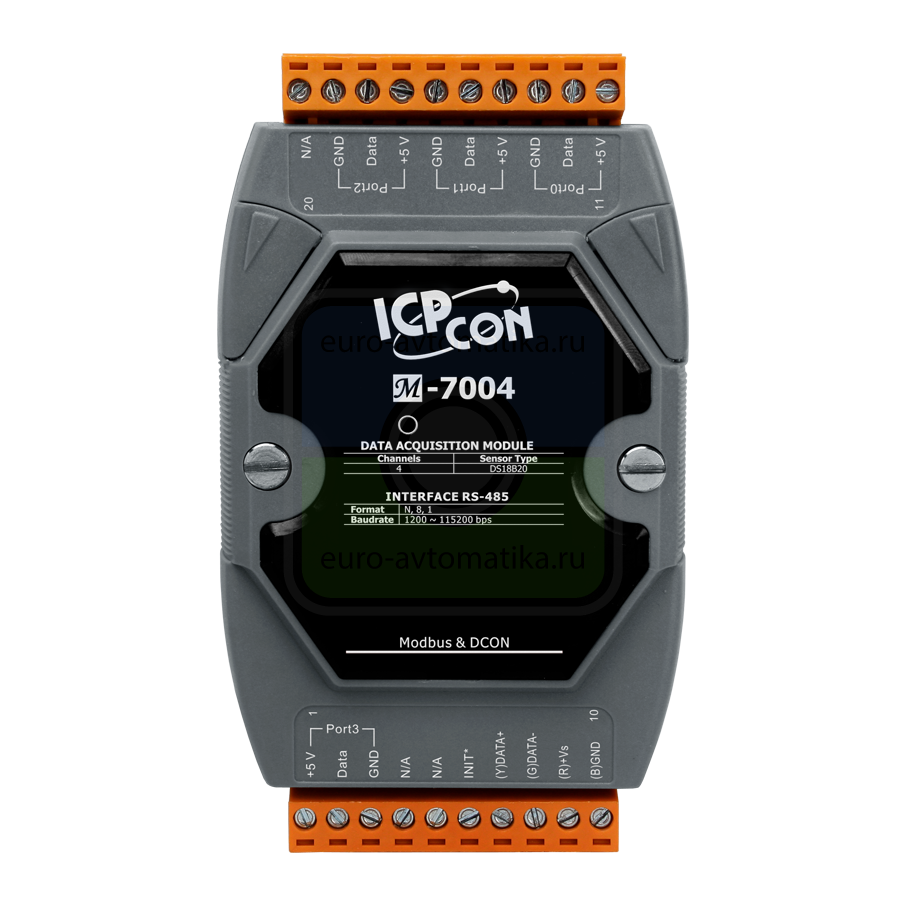 ICP DAS Модуль M-7004 CR 4- Port Digital Temperature Sensor Module with Daisy-Chain Wiring using ...