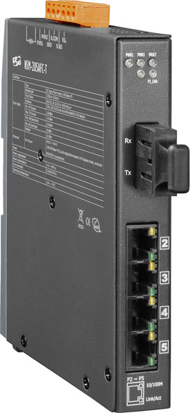 NSM-205AFC-T CR Multi-mode, SC Connector, 4-port 10/100 Mbps with 1 Fiber port Switch; metal ...