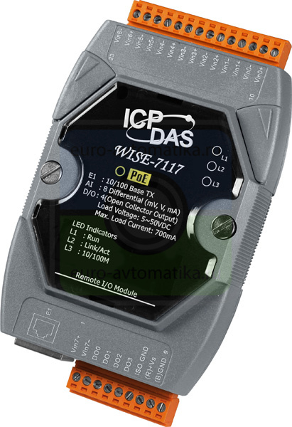 WISE-7117 8-channel Analog Input with High Voltage Protection and 4-channel Isolated Digital ...