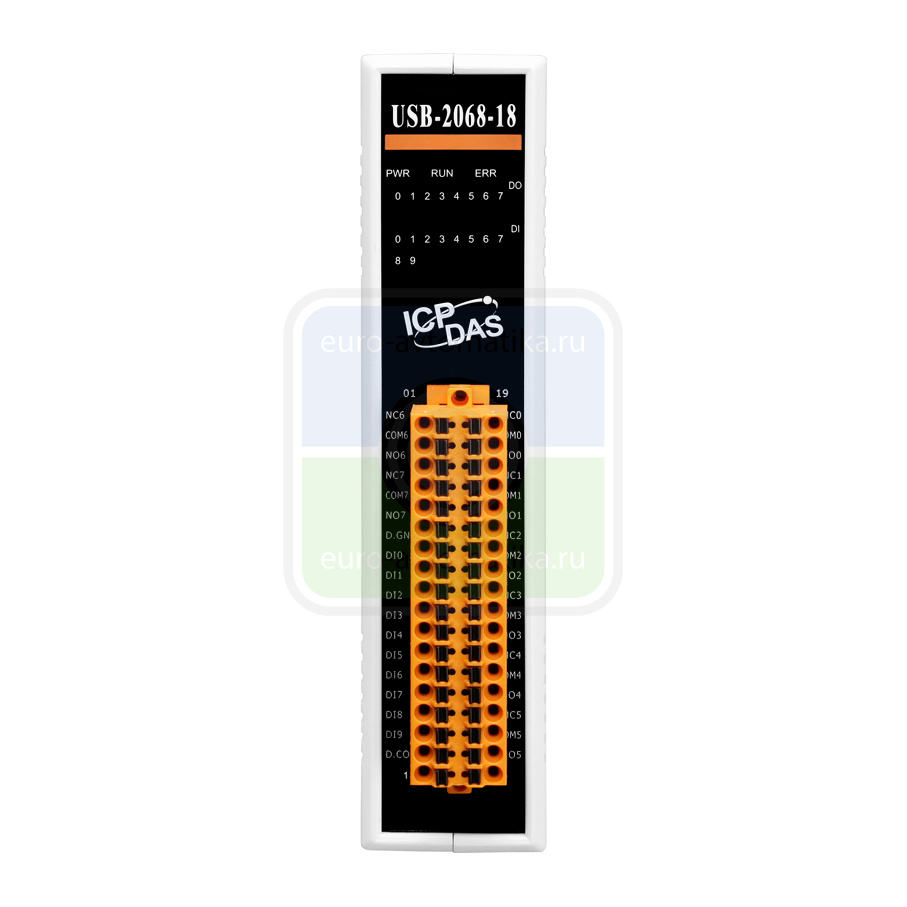 USB-2068-18 10-channel Digital Input, 8-channel Relay Output Module