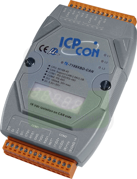 ICP DAS Контроллер I-7188XBD-CAN-G CR Programmable automatic controller with two series ...