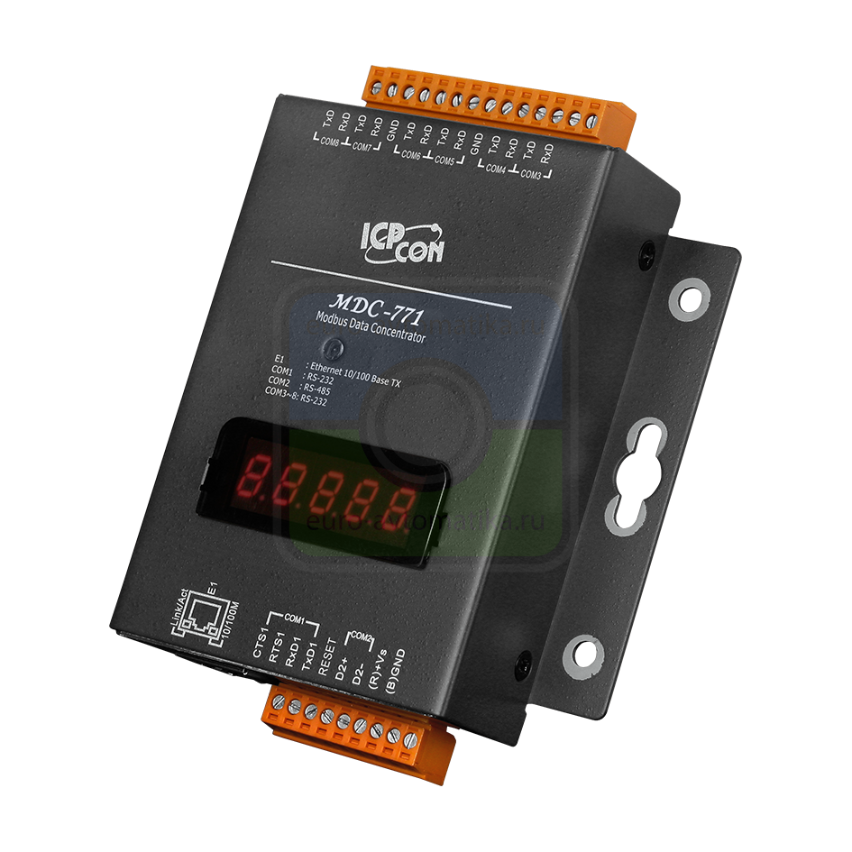 MDC-771 CR Modbus Data Concentrator with 1x Ethernet and 7 x RS-232, 1 x RS-485 (RoHS)
