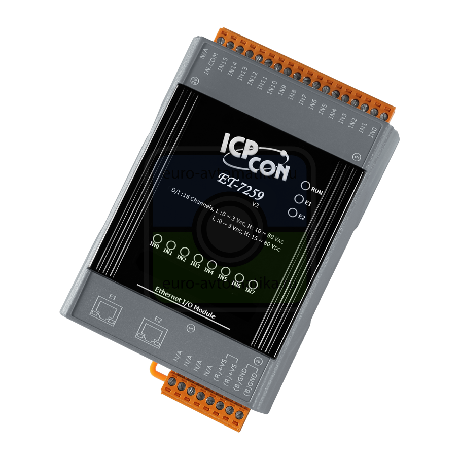 ICP DAS Модуль ET-7259 CR Ethernet I/O Module with 2-port Ethernet Switch, with 8-channel AC/DC ...