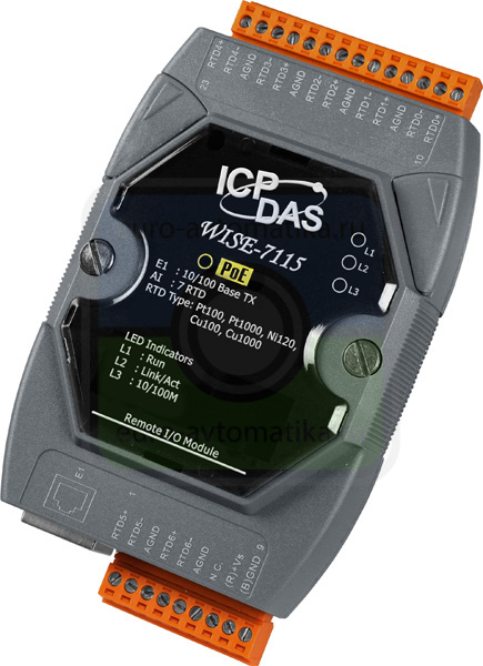 ICP DAS Модуль WISE-7115 7-channel RTD Input with 3-wire RTD lead resistance elimination WISE ...